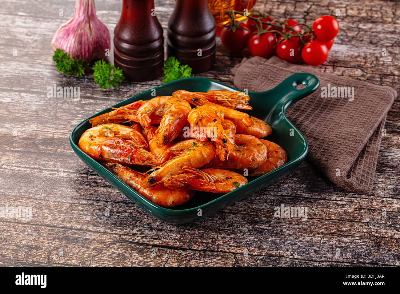 Delicous roasted tiger prawn snack in the bowl Stock Photo - Alamy