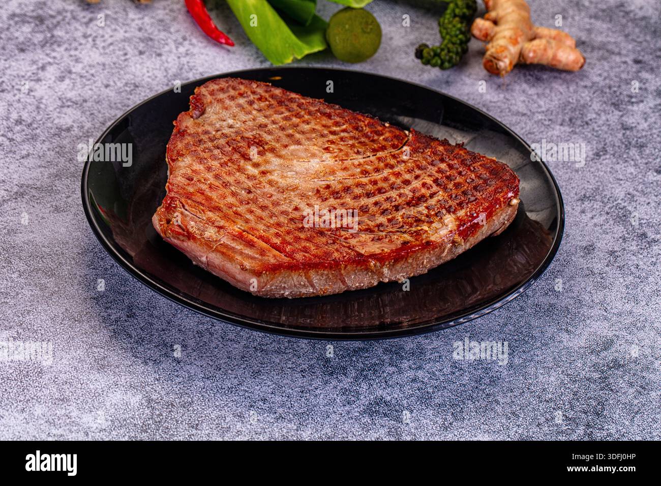 Fried gourmet tuna fish fillet steak Stock Photo - Alamy