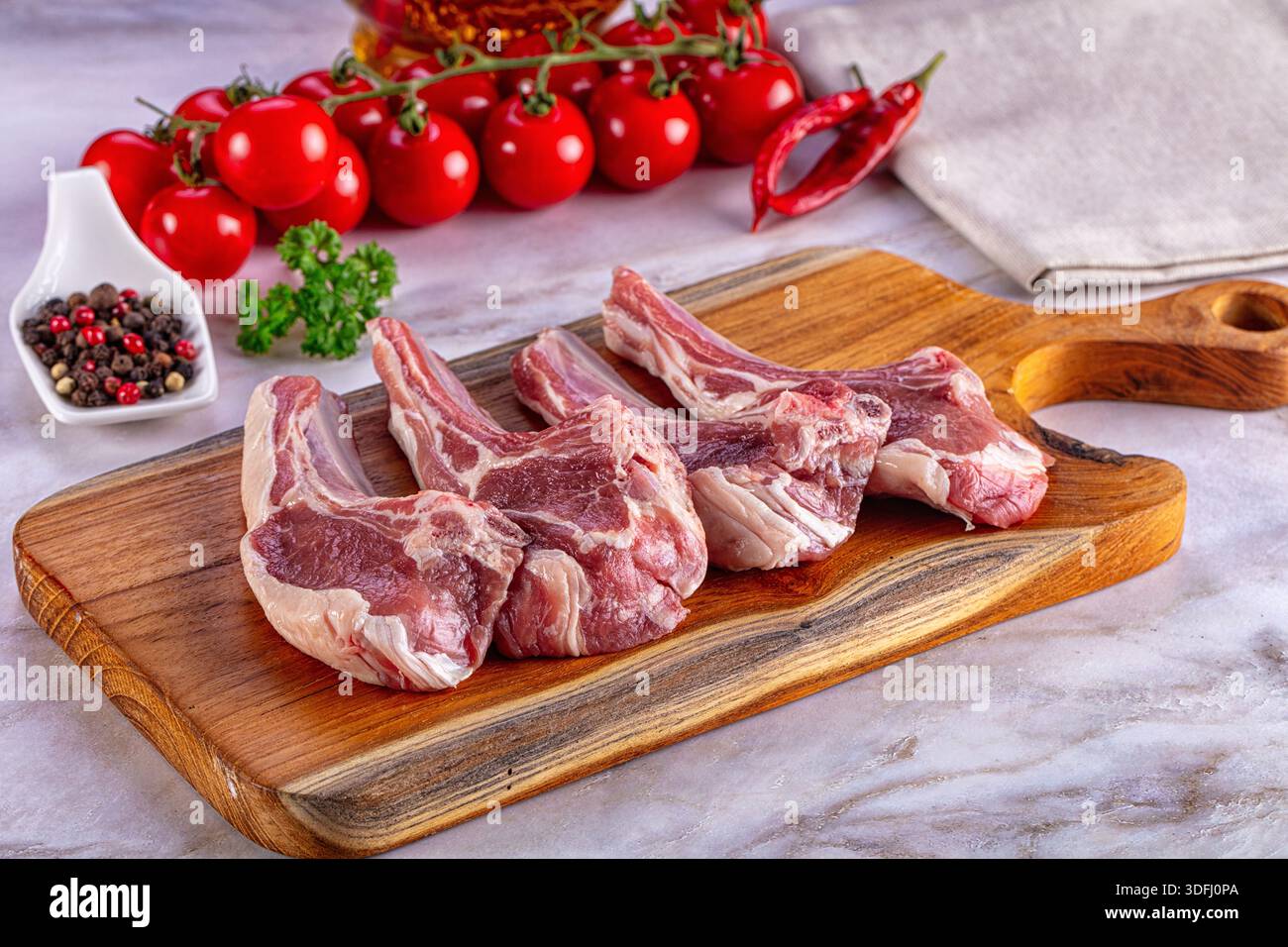 Raw fresh lamb meat on the bone for grill Stock Photo - Alamy