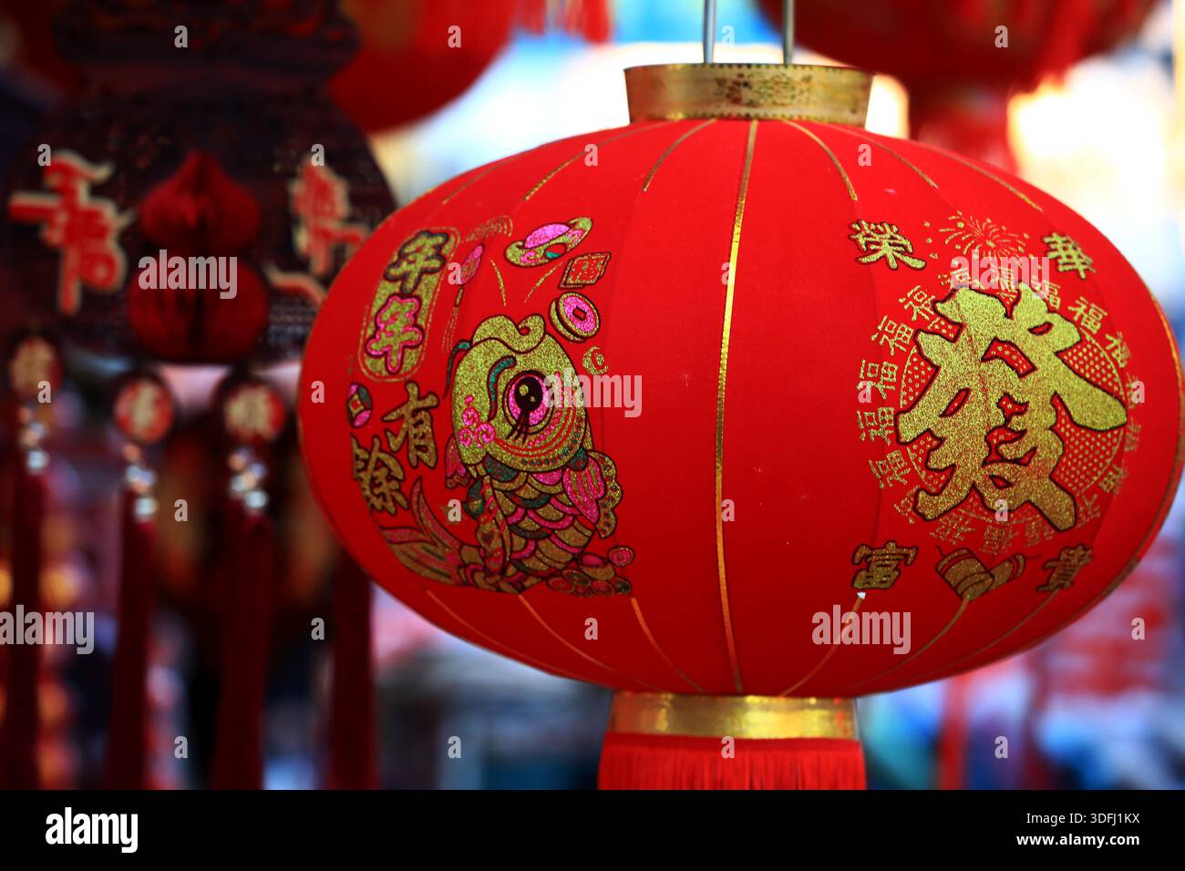 Residents shop for festive decorations at the Huitong Small Commodity ...