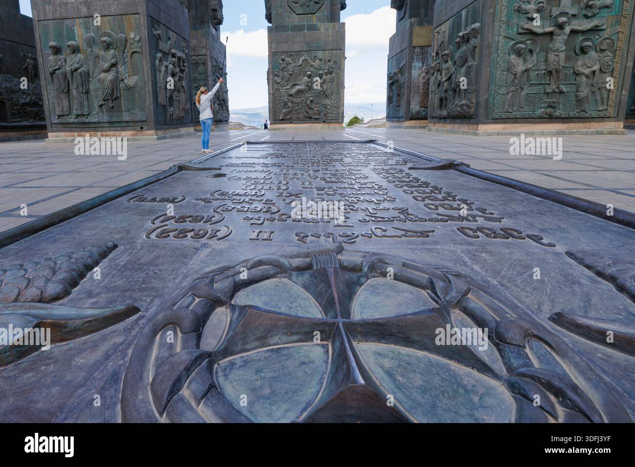 Detailed views of the Chronicles of Georgia monument on Keeni Hill ...
