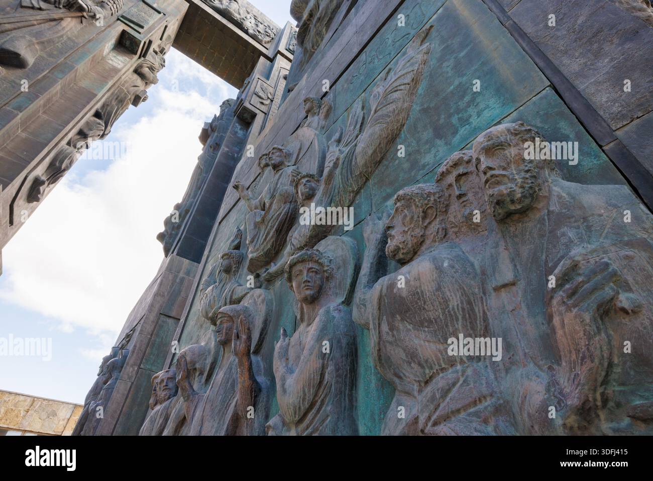 Detailed views of the Chronicles of Georgia monument on Keeni Hill ...