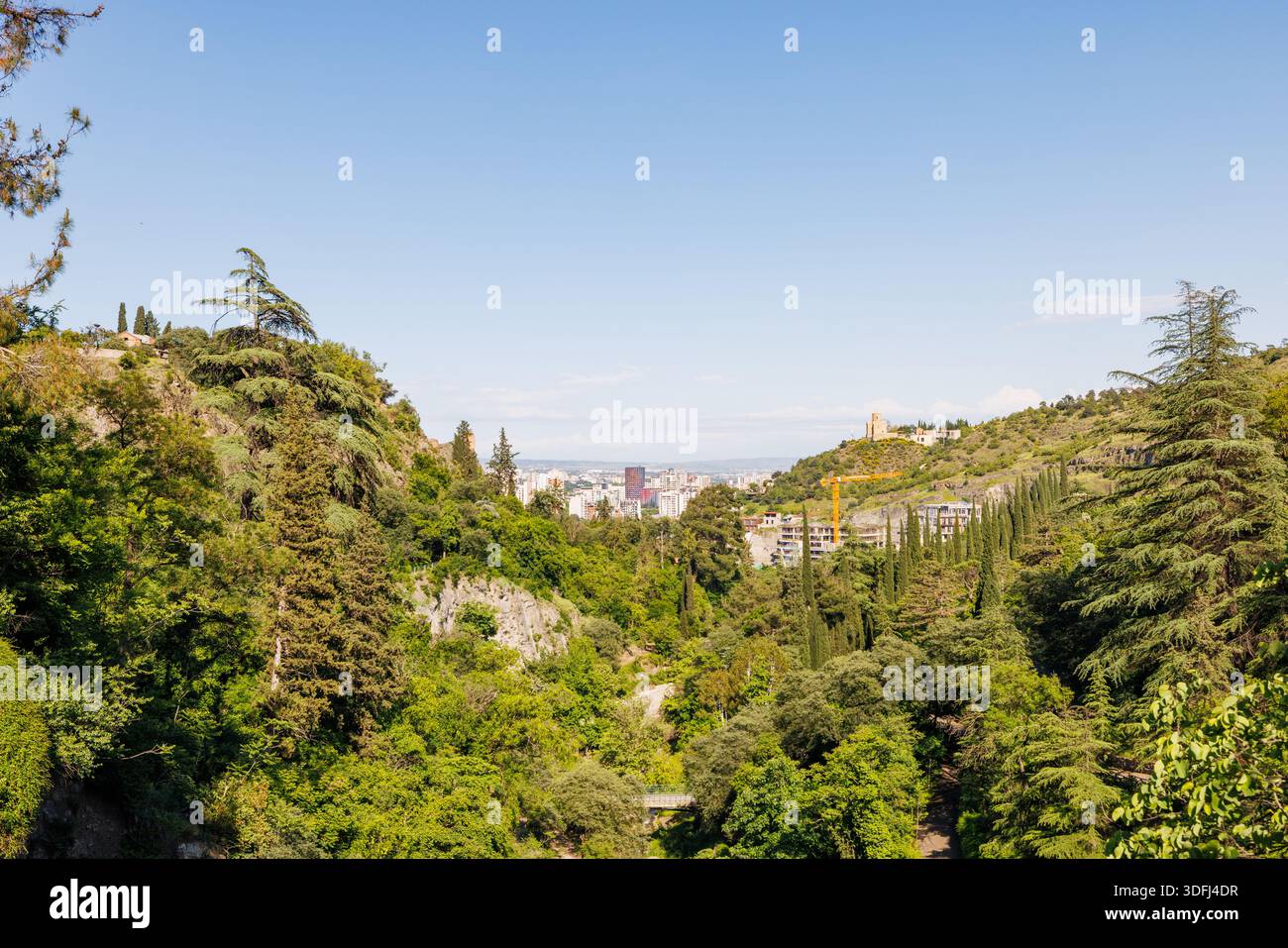 Scenic views of the Tbilisi city skyline from the Botanical Garden ...