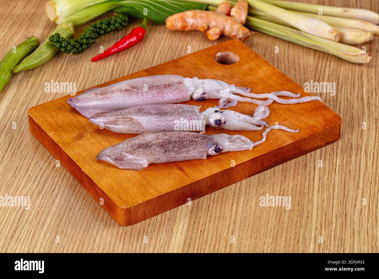 Raw fresh young calamari or squid for cooking Stock Photo - Alamy