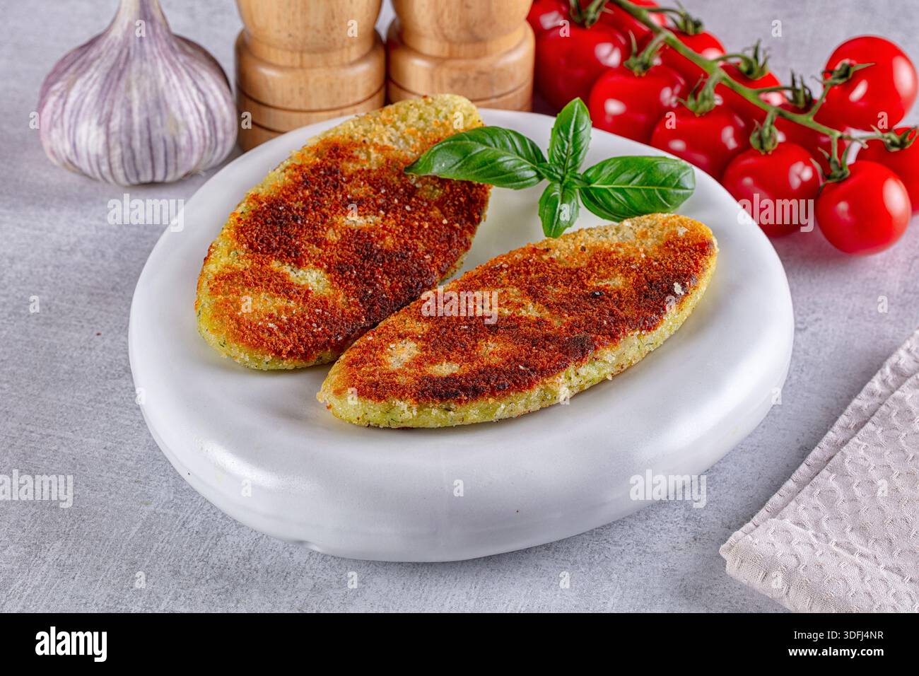 Fried potato golden hash brown for breakfast Stock Photo - Alamy