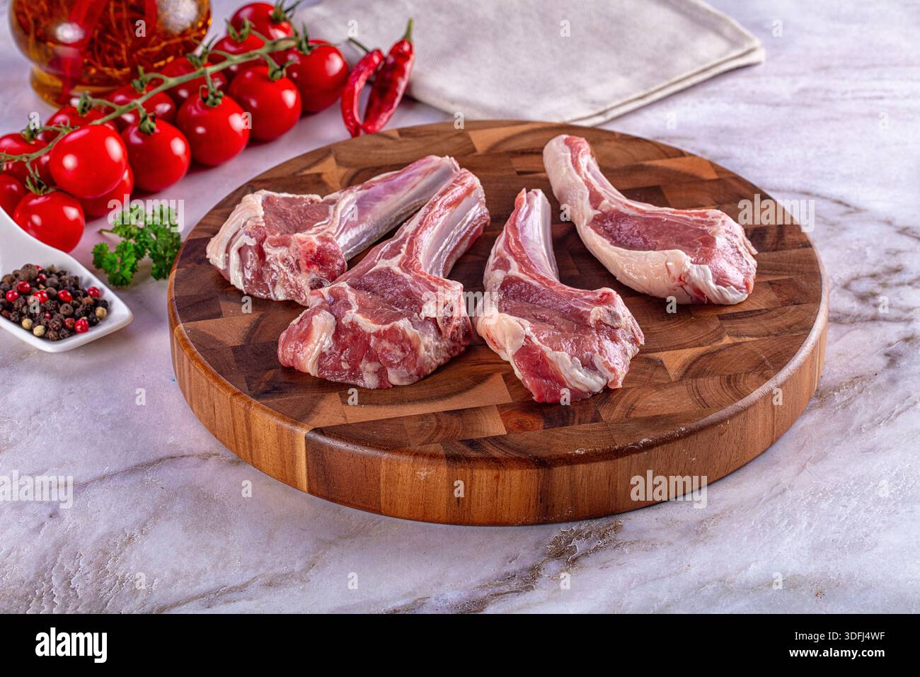 Raw fresh lamb meat on the bone for grill Stock Photo - Alamy