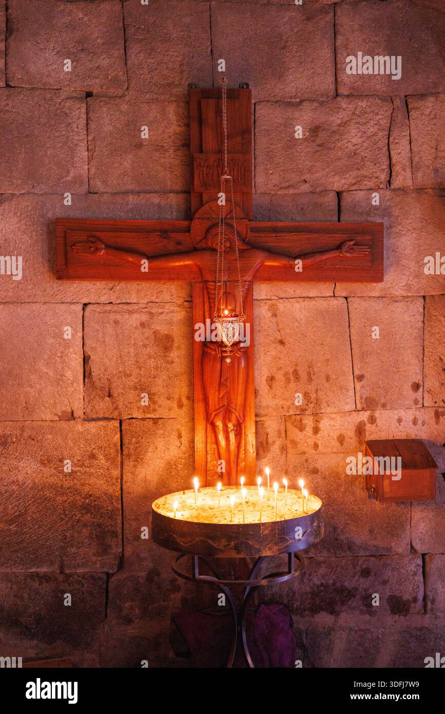 Gergeti, May 22, 2025. Tourist visit the Gergeti Trinity Church in the ...