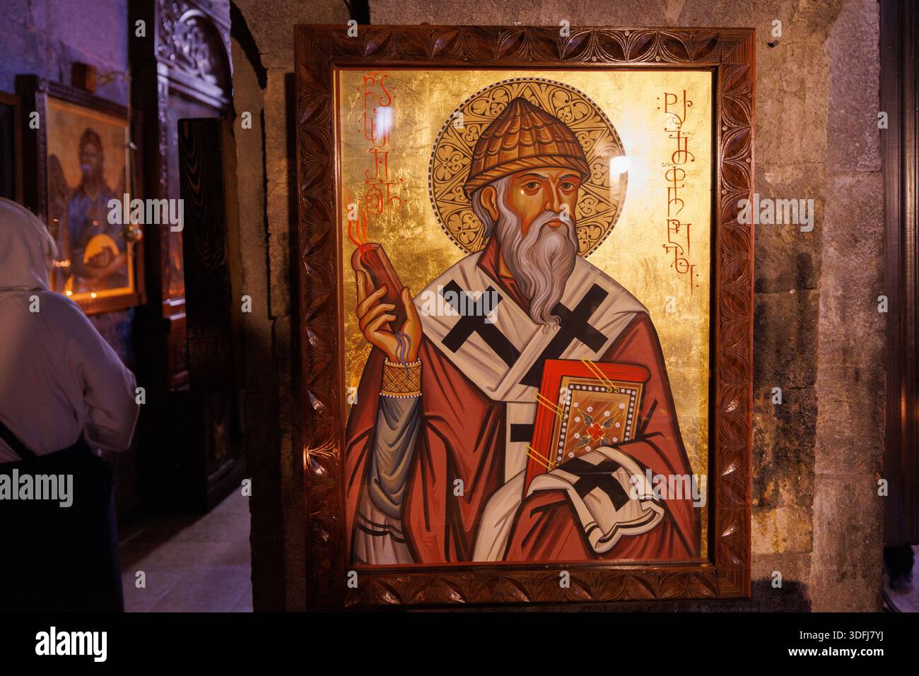 Gergeti, May 22, 2025. Tourist visit the Gergeti Trinity Church in the ...