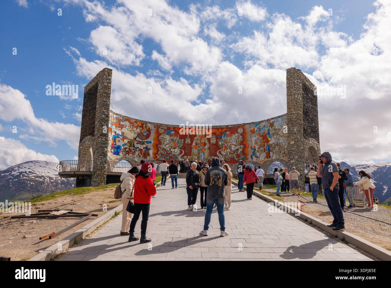 Gudauri, May 22, 2025. Tourists visit the Georgia-Russia Friendship ...
