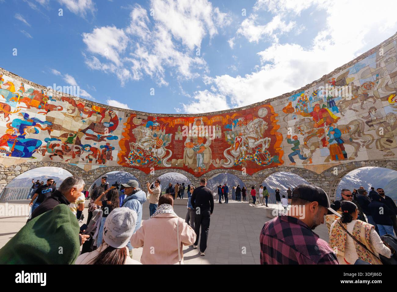 Gudauri, May 22, 2025. Tourists visit the Georgia-Russia Friendship ...