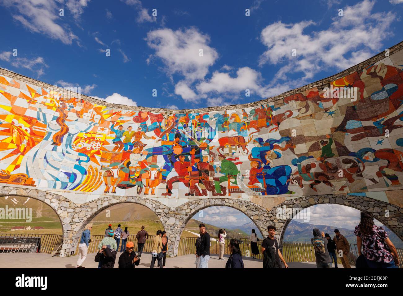 Gudauri, May 22, 2025. Tourists visit the Georgia-Russia Friendship ...