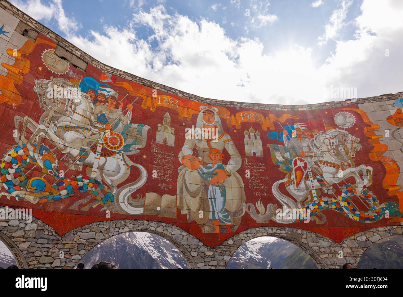 Gudauri, May 22, 2025. Detailed view of the Georgia-Russia Friendship ...