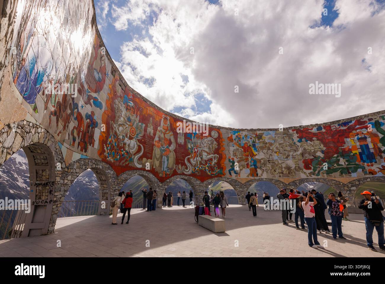 Gudauri, May 22, 2025. Tourists visit the Georgia-Russia Friendship ...