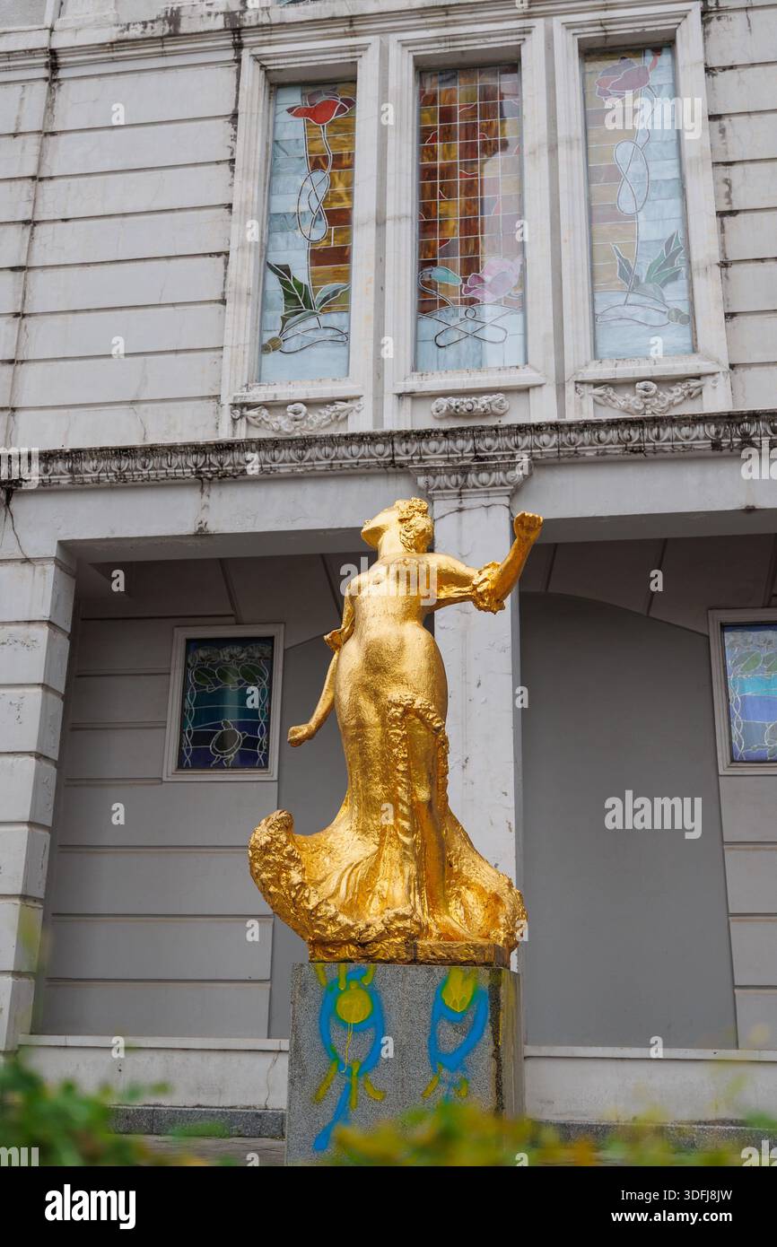 The golden woman statue in Batumi Piazza Square, Georgia Stock Photo ...