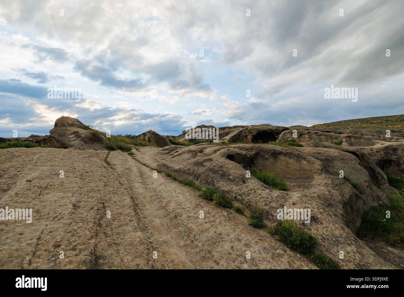 Uplistsikhe, May 21,2025. Scenic sunset views of the ancient rock town ...