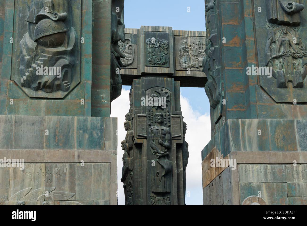 Detailed views of the Chronicles of Georgia monument on Keeni Hill ...