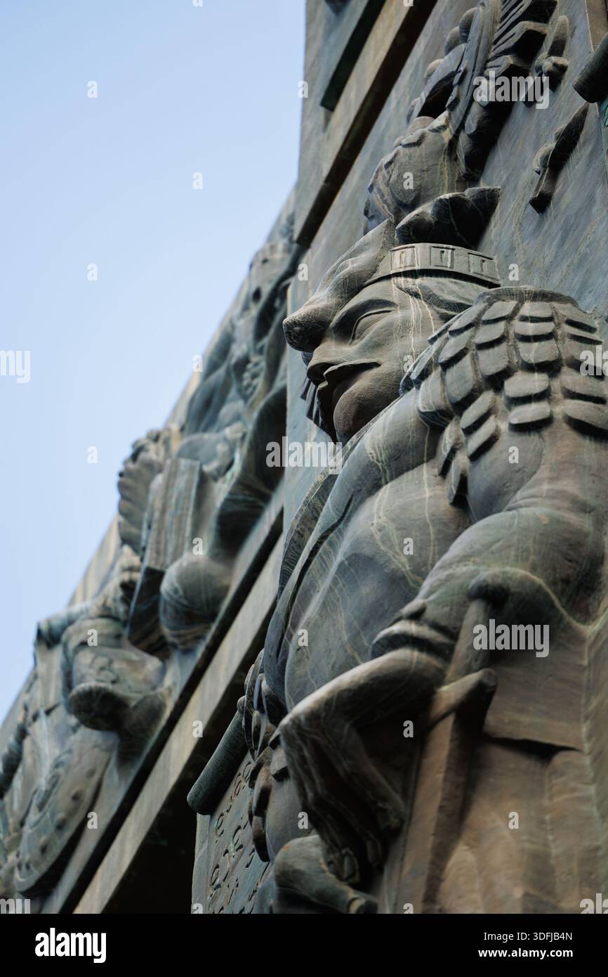 Detailed views of the Chronicles of Georgia monument on Keeni Hill ...