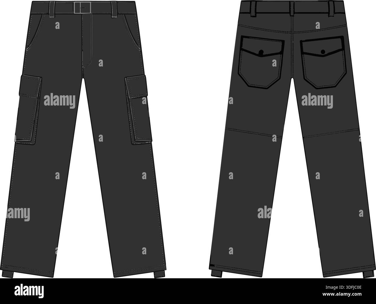 Cargo pants template Black and White Stock Photos & Images - Alamy