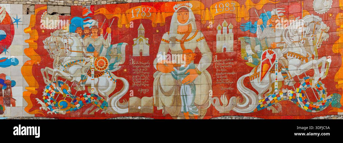 Gudauri, May 22, 2025. Detailed view of the Georgia-Russia Friendship ...