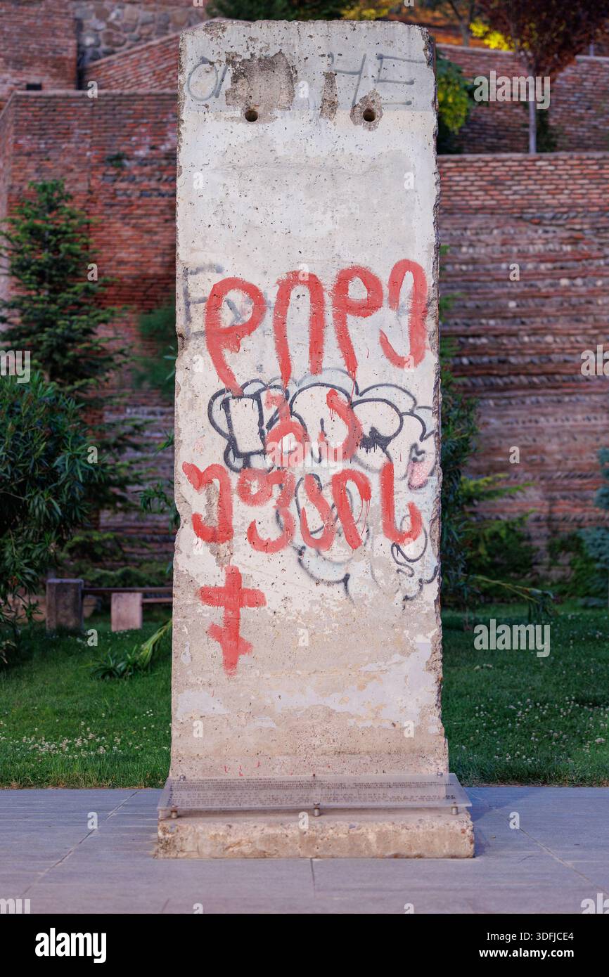 Tbilisi, May 23, 2025. Scenic night view of the The Berlin Wall ...