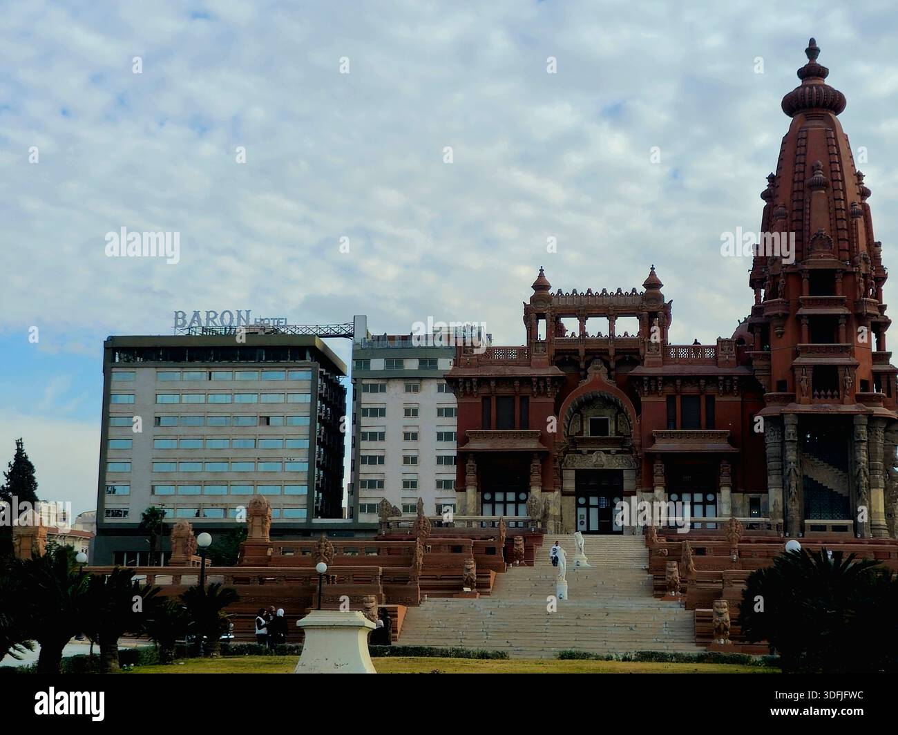 Cairo, Egypt, January 1 2026: Baron hotel and The Baron Empain Palace ...