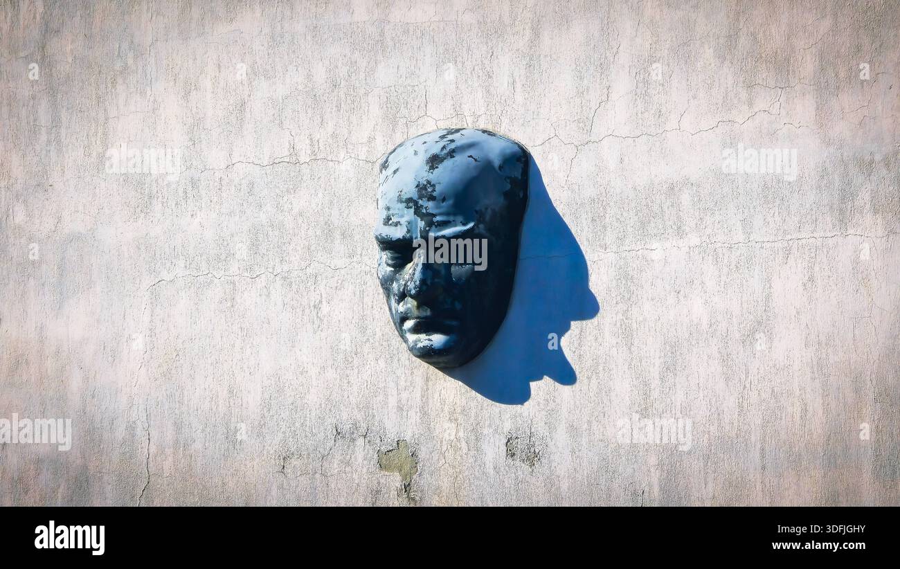 A relief mask sculpture of Mustafa Kemal Ataturk A relief mask ...