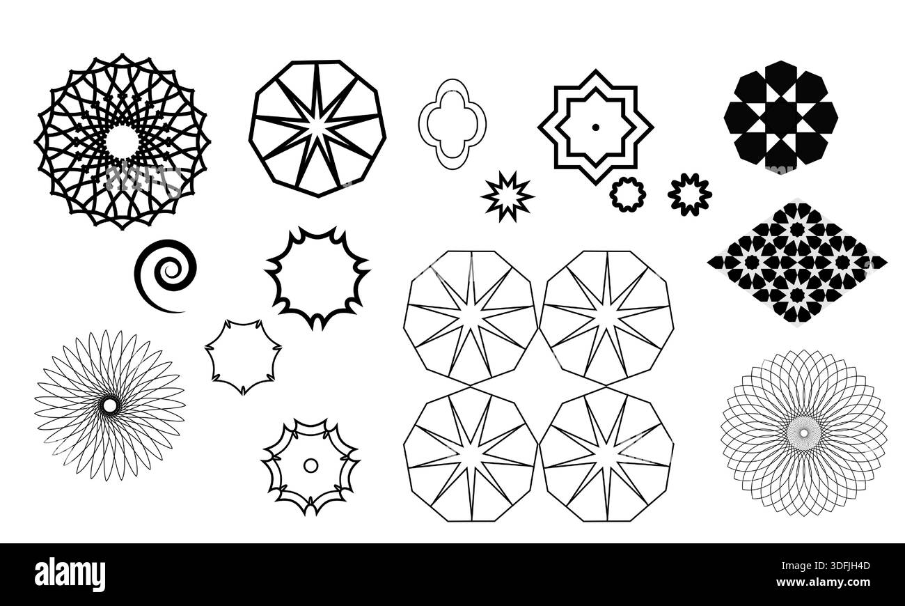 Arabesque ornament traditional eastern Black and White Stock Photos ...