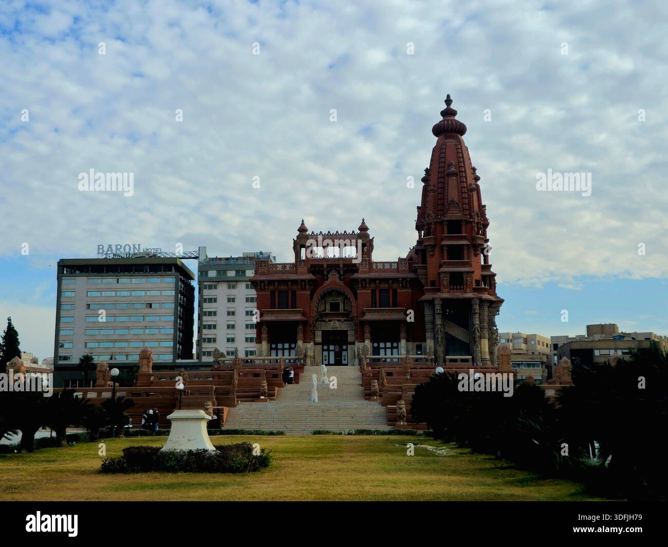 Cairo, Egypt, January 1 2026: Baron hotel and The Baron Empain Palace ...