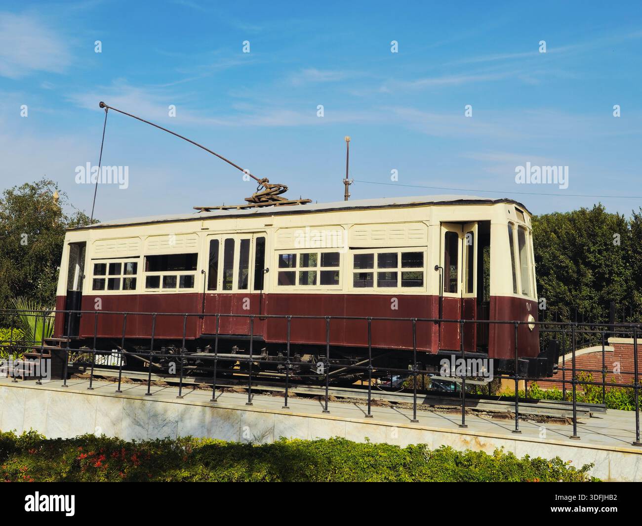 Cairo, Egypt, January 1 2026: A tramcar from the former Heliopolis ...