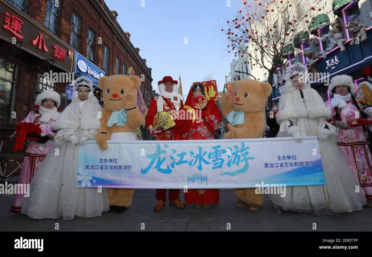 A traditional wedding procession moves through the Baroque-style ...
