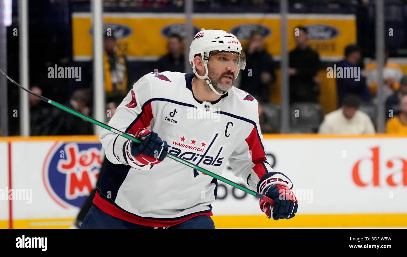 Washington Capitals left wing Alex Ovechkin plays against the Nashville ...
