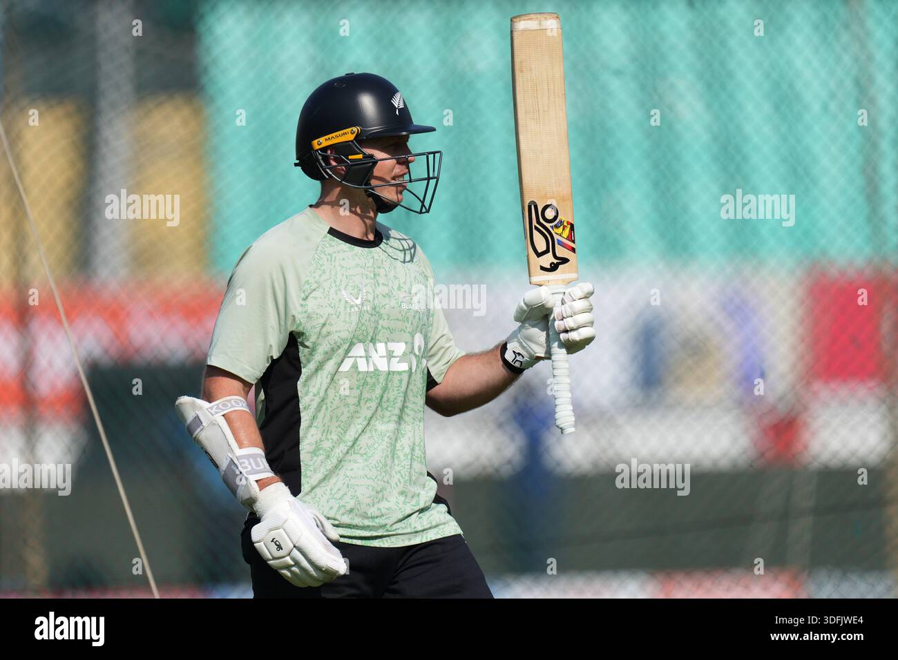 New Zealand's captan Michael Bracewell attends a practice session ahead ...