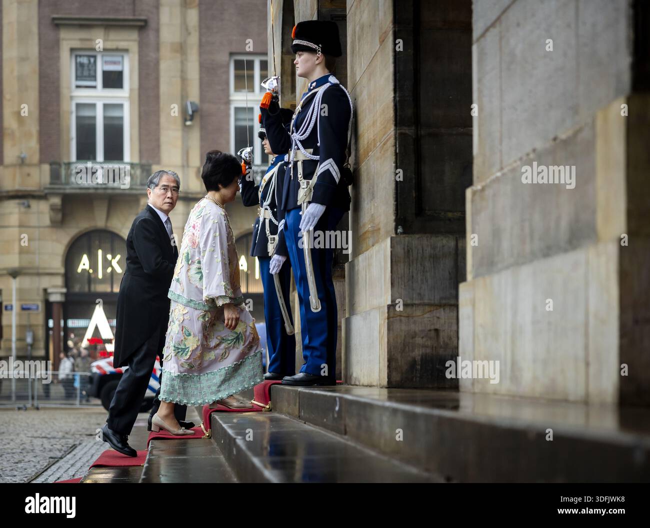 AMSTERDAM – Guests arrive at the Royal Palace on Dam Square for the New ...