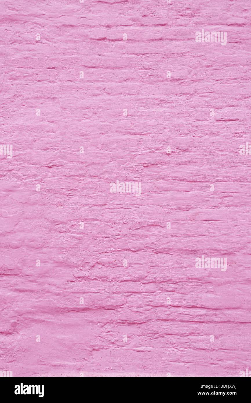 Brick wall covered with white plaster. Abstract construction background ...