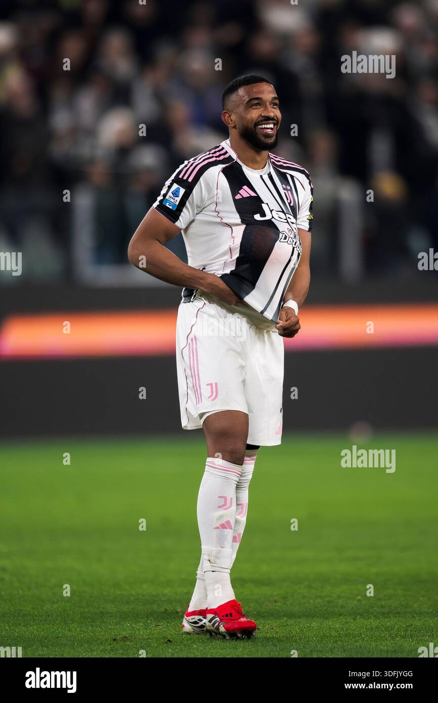 Gleison Bremer of Juventus FC celebrates after scoring the opening goal ...