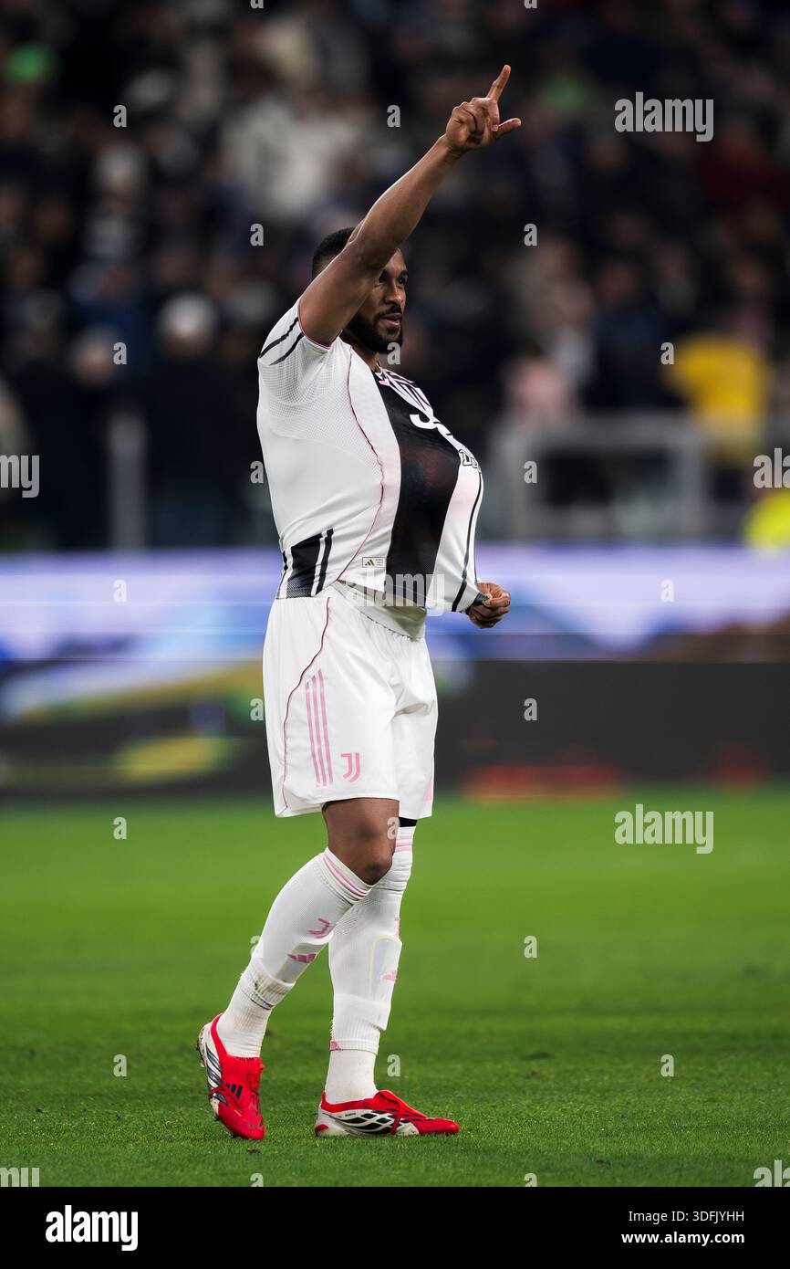 Gleison Bremer of Juventus FC celebrates after scoring the opening goal ...