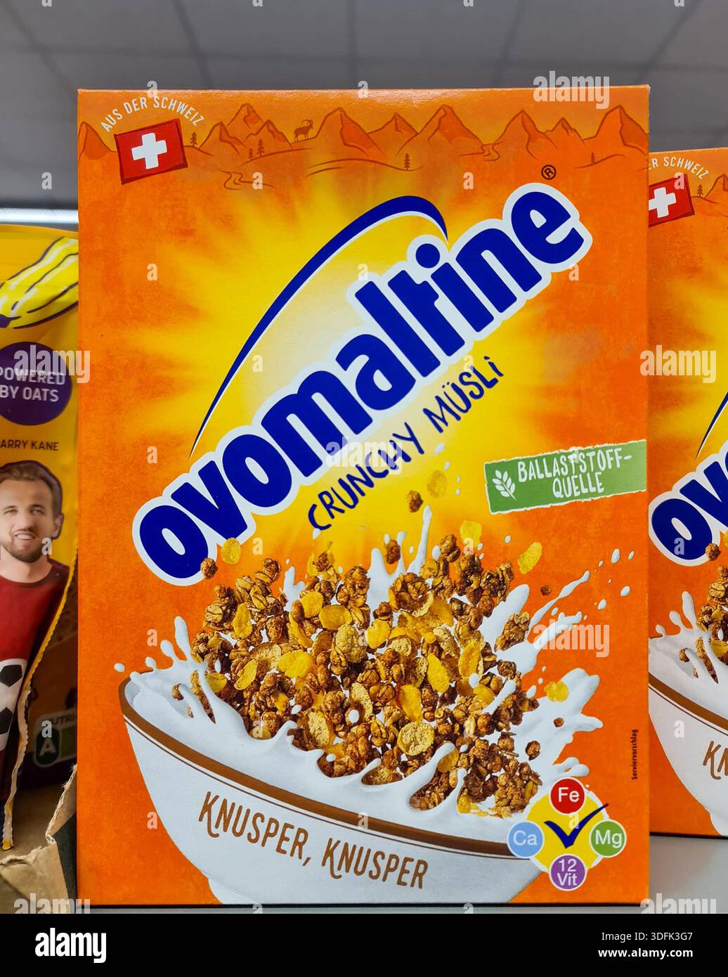 Kiel, Germany - 07. January 2026: Ovomaltine Crunchy Müsli packaging ...