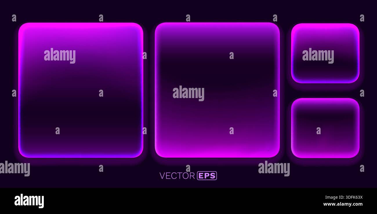 Neon glass frames set hi-res stock photography and images - Alamy
