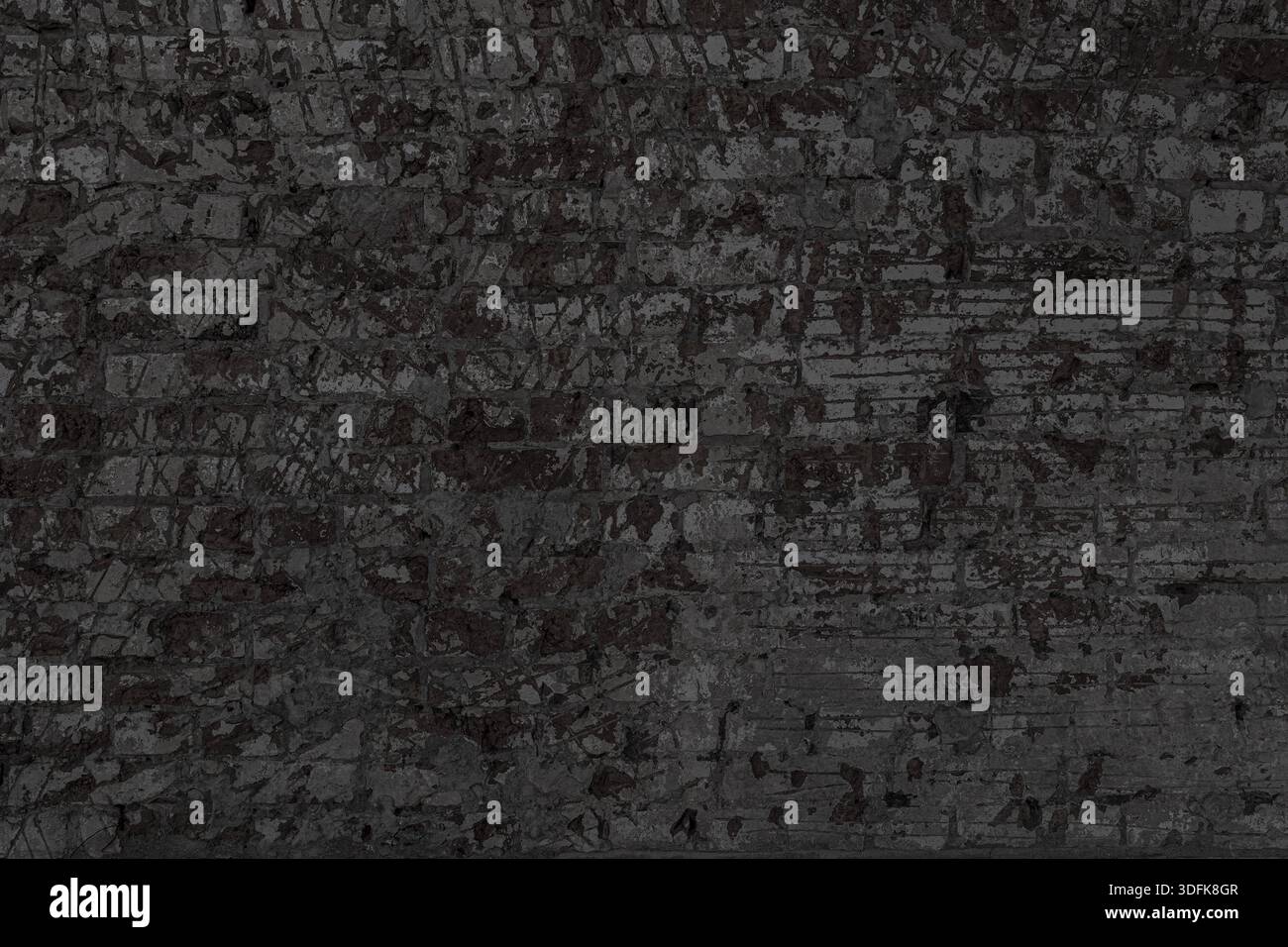 Texture of an old black brick wall. Abstract construction background ...