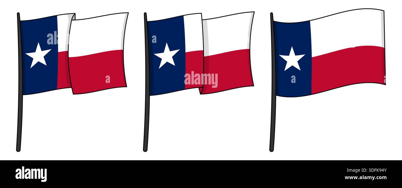Texas flag waving in lone Stock Vector Images - Alamy
