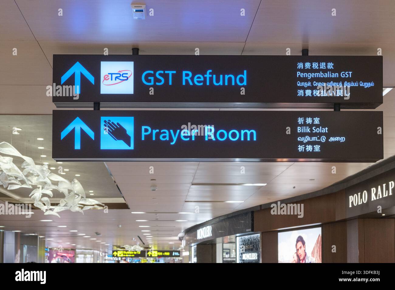 Singapore, Singapore - October 3, 2025: signs direct travelers to GST ...