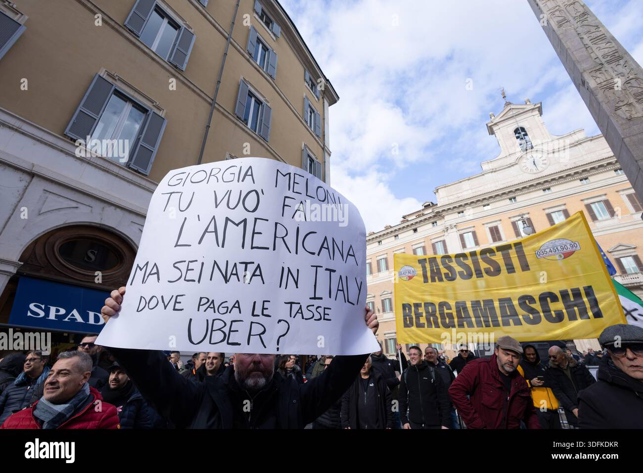 Demonstration in Rome on the occasion of the national taxi drivers ...