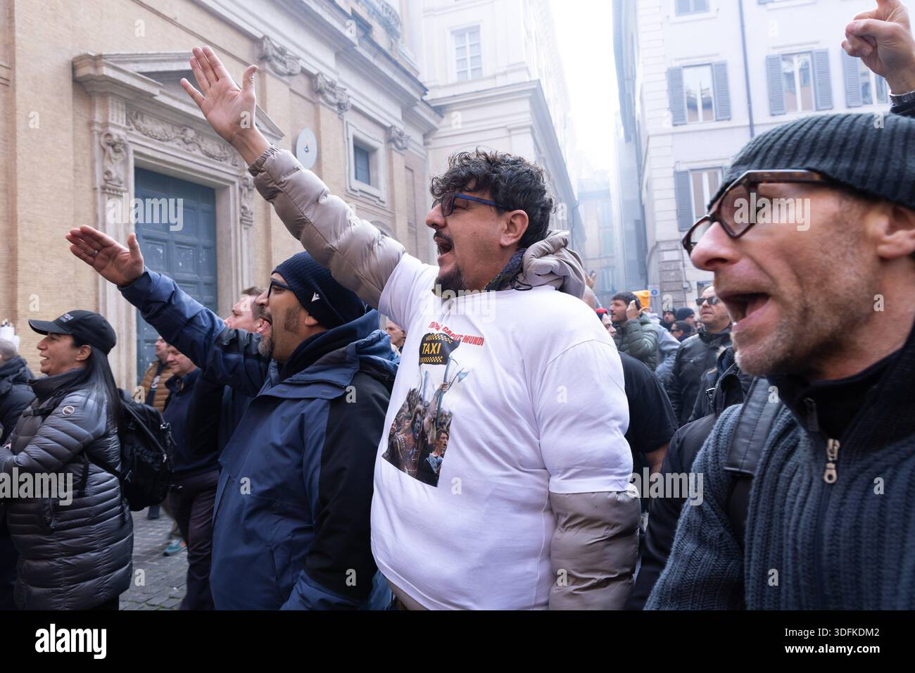 Demonstration in Rome on the occasion of the national taxi drivers ...