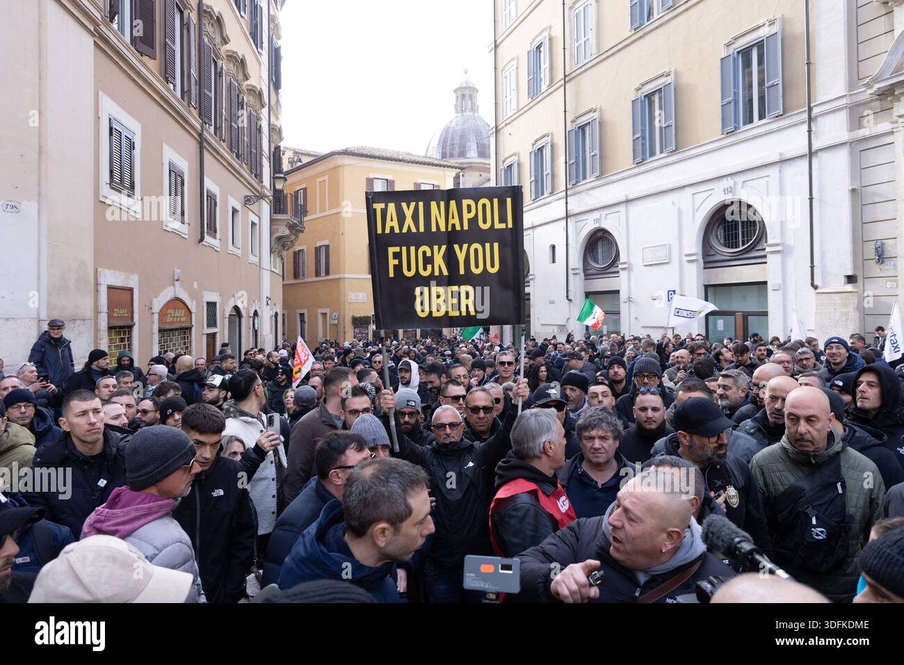 Demonstration in Rome on the occasion of the national taxi drivers ...