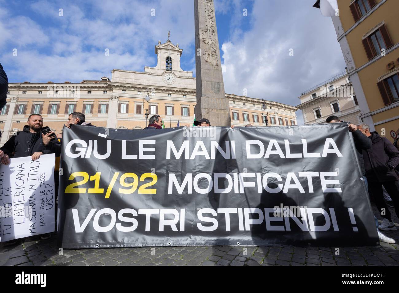 Demonstration in Rome on the occasion of the national taxi drivers ...