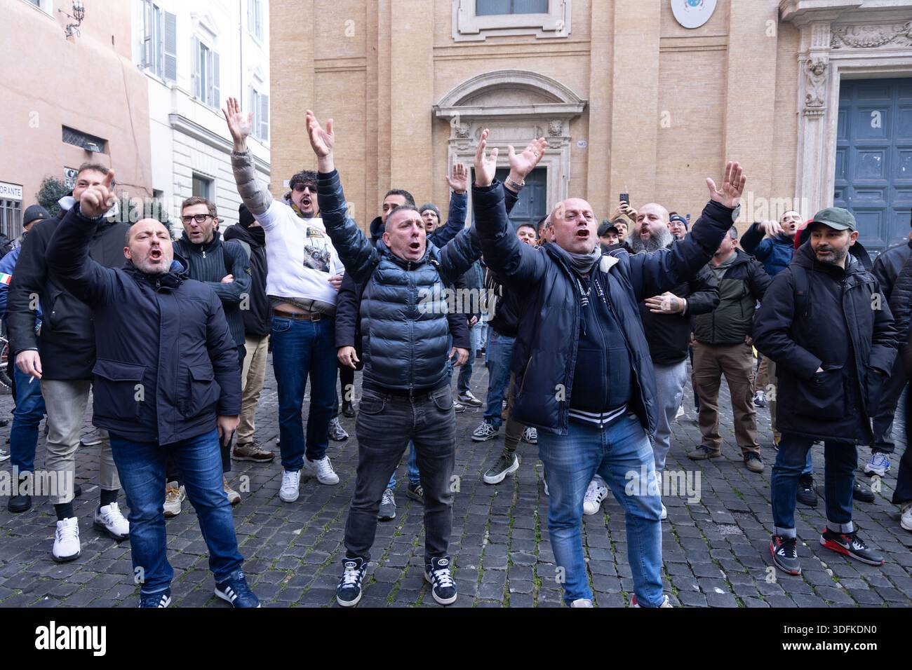 Demonstration in Rome on the occasion of the national taxi drivers ...