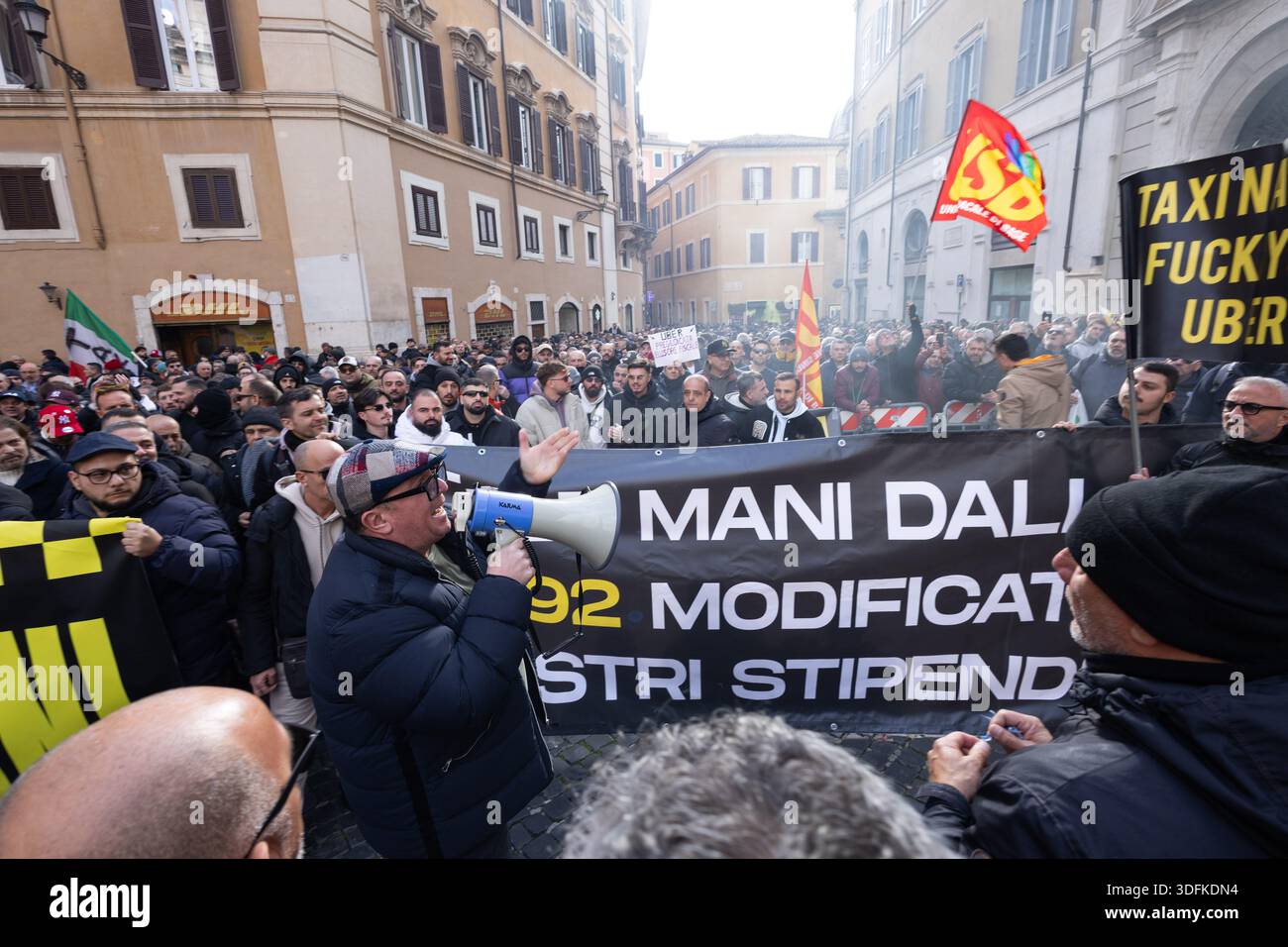 Demonstration in Rome on the occasion of the national taxi drivers ...