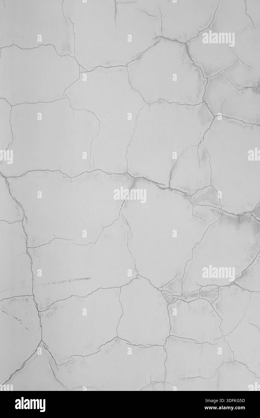 Cracks on the white plaster wall. Abstract design background Stock ...