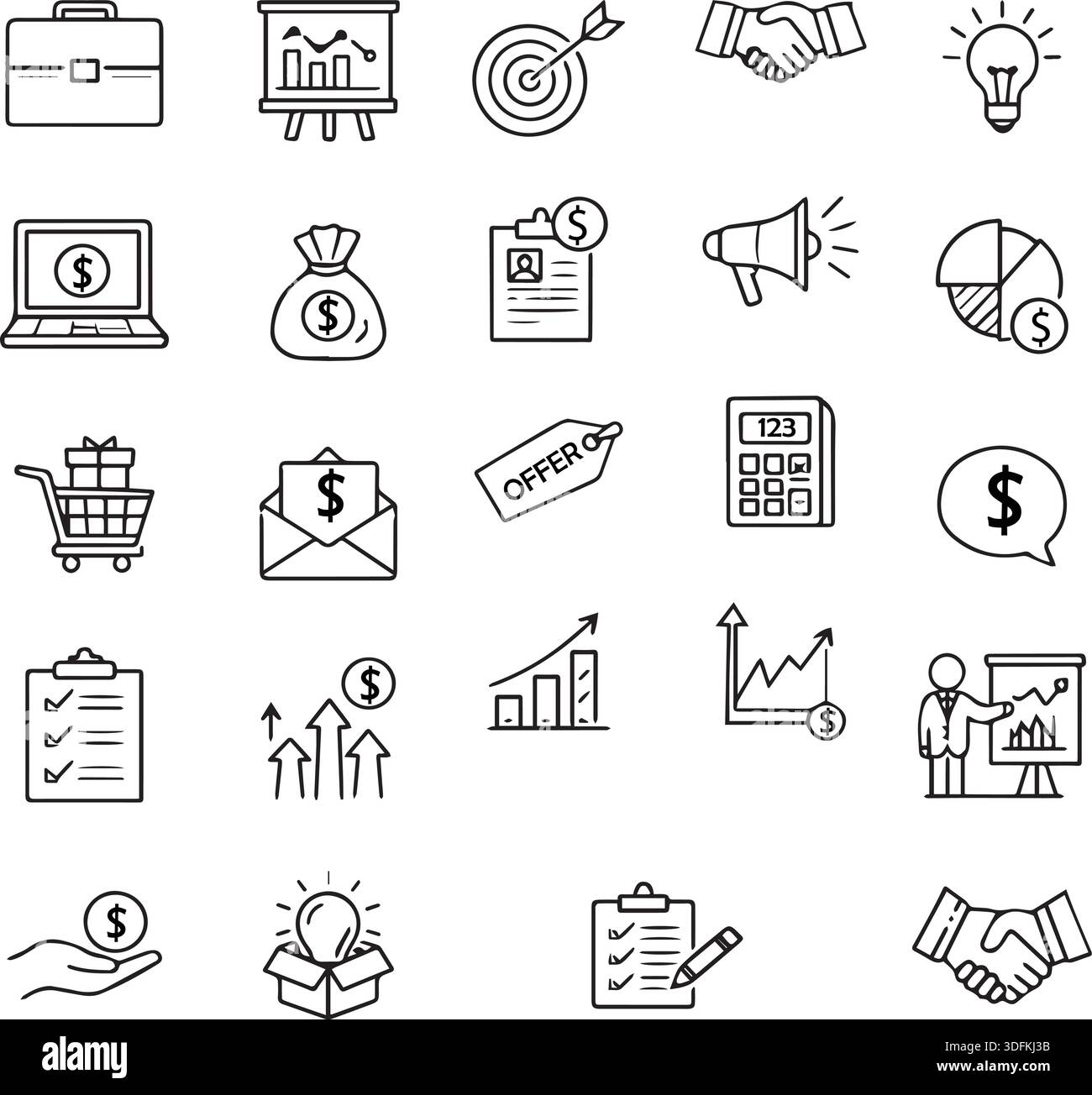 Company line icons collection Black and White Stock Photos & Images - Alamy