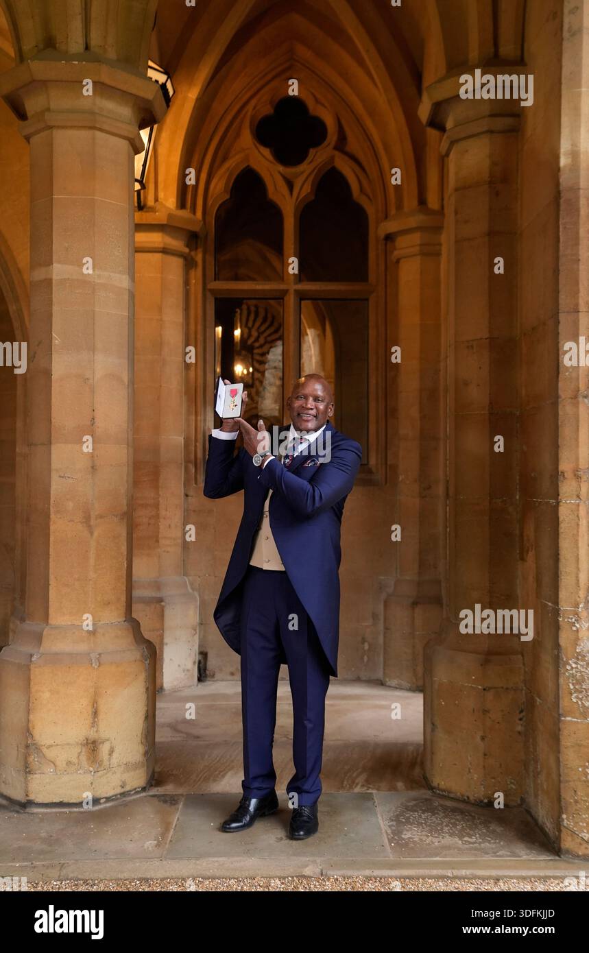 Devon Malcolm after being made an Officer of the Order of the British ...